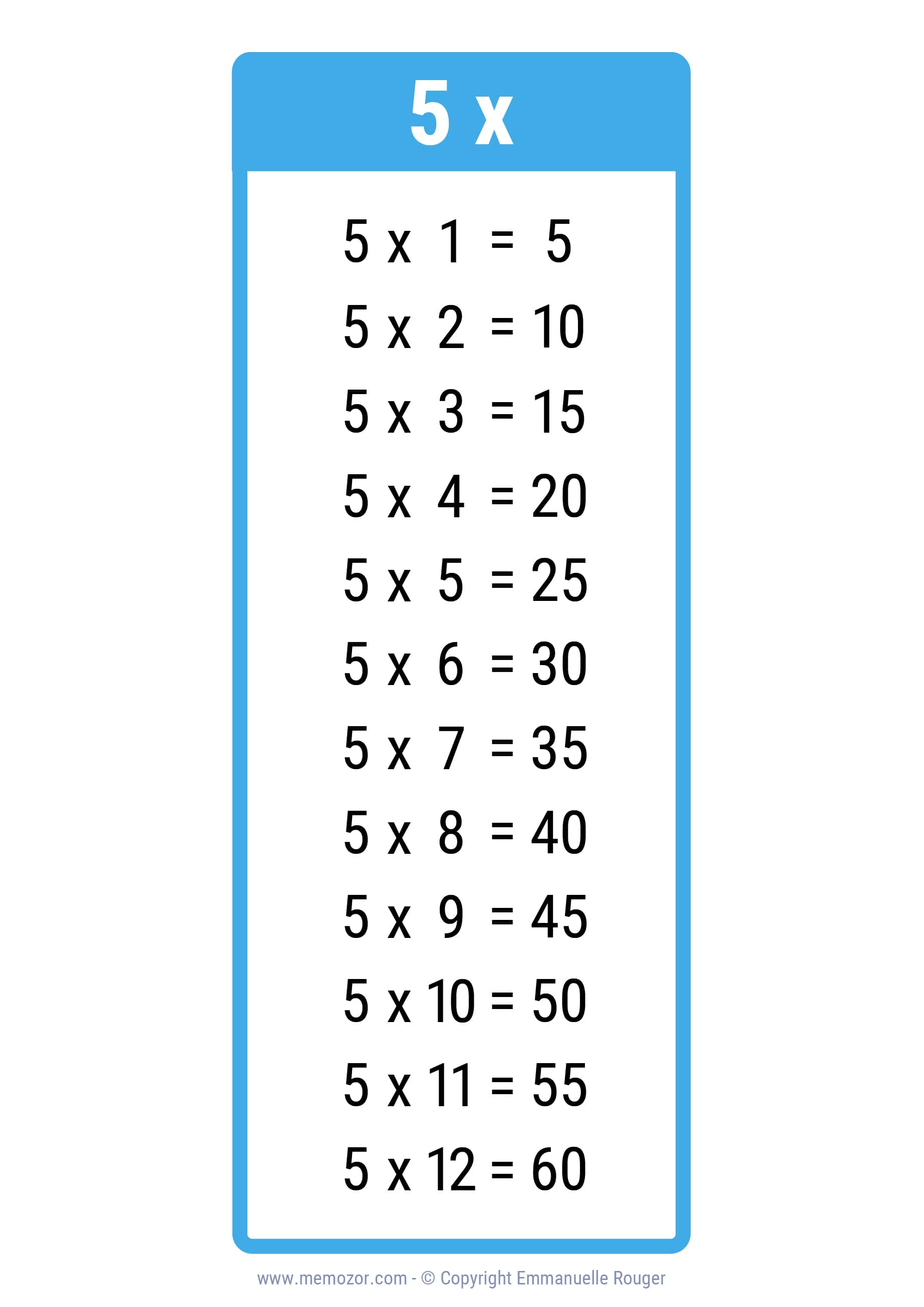 Pretty 5 Times Table Chart Print For Free many Colors Memozor Pretty 5 Times Table Chart Print For Free many Colors Memozor