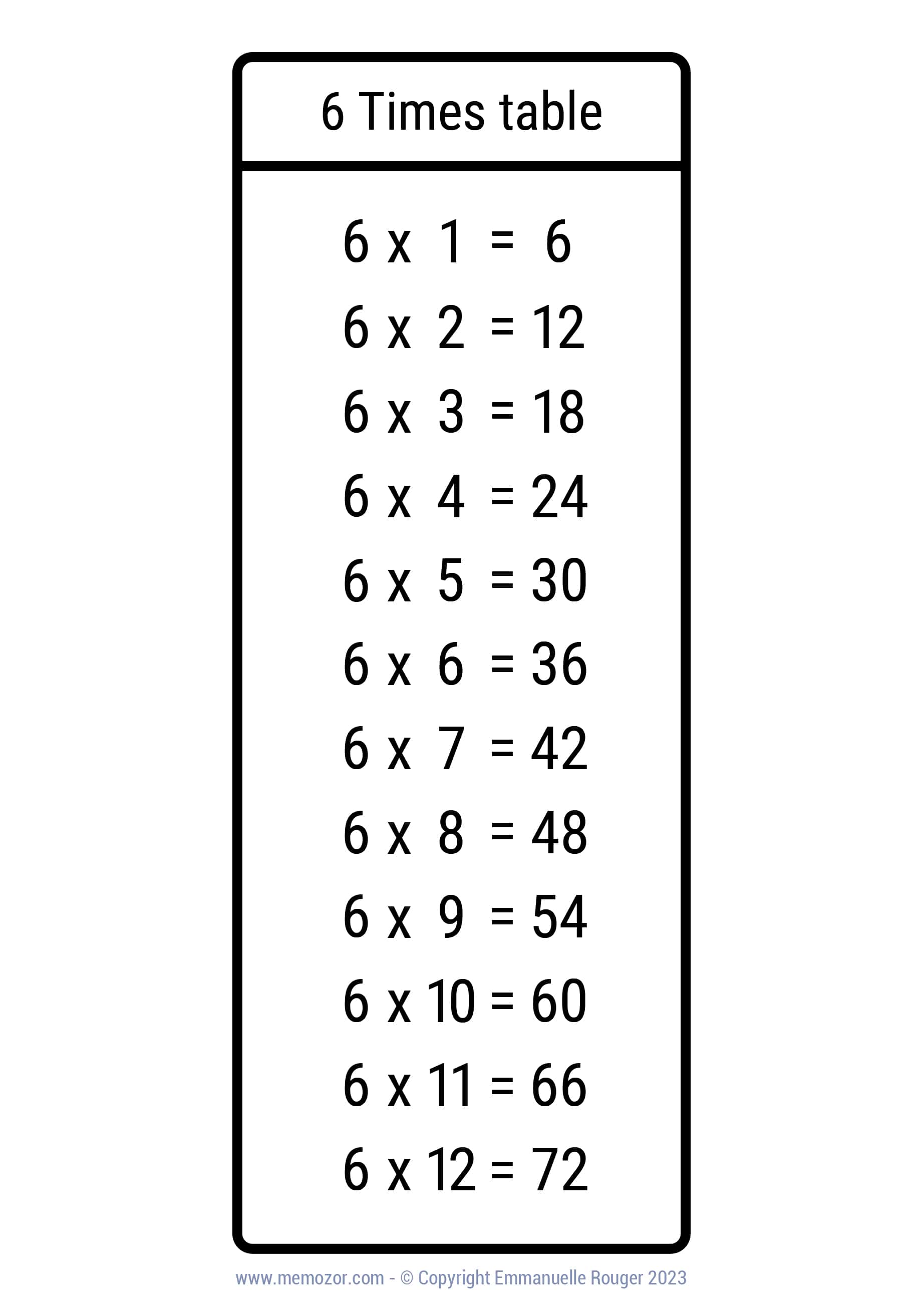 Pretty 6 Times Table Chart Print For Free many Colors Memozor pretty-6-times-table-chart-print-for-free-many-colors-memozor