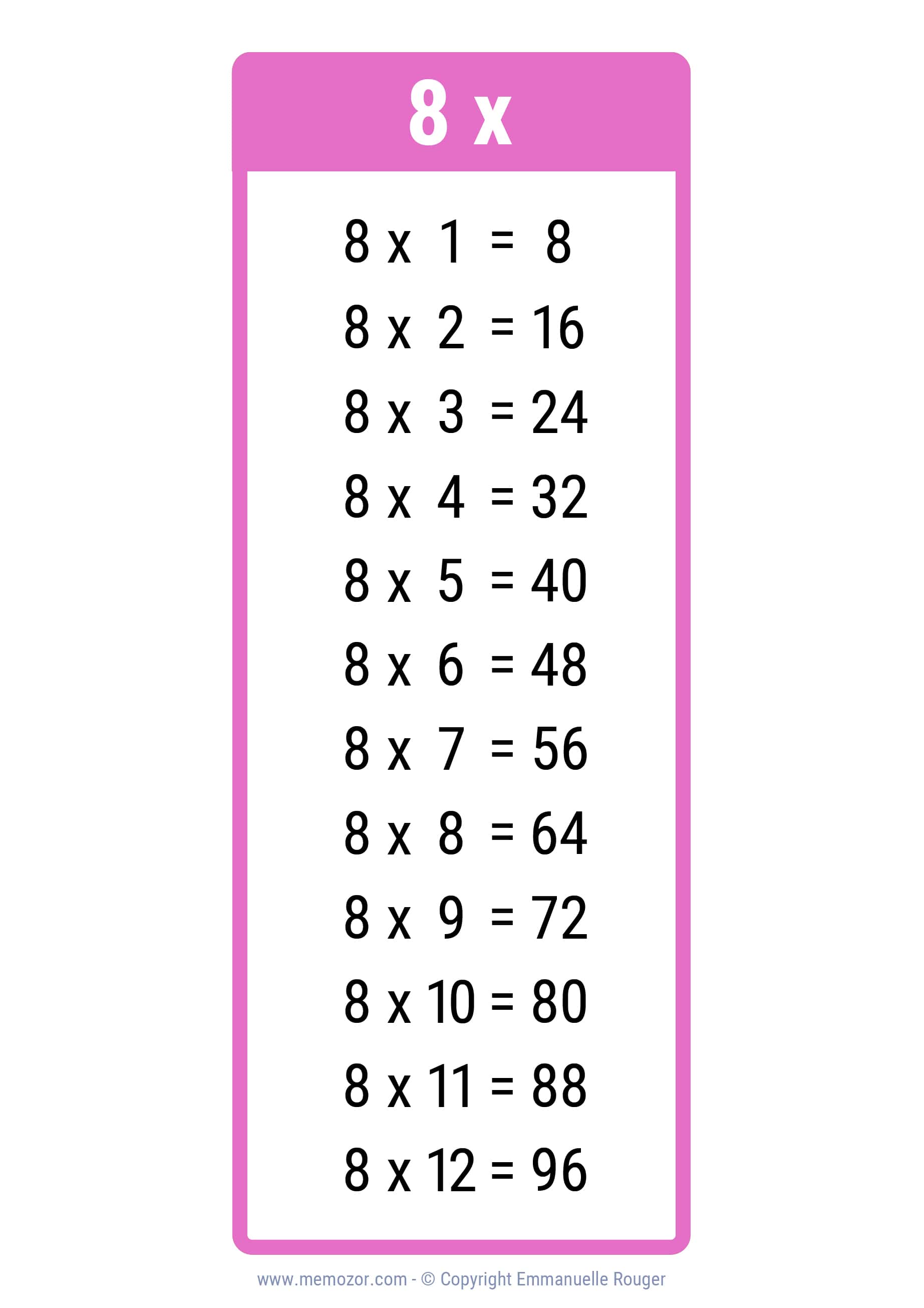 Times Table Chart 15 Cute Free Printables SaturdayGift 46 OFF