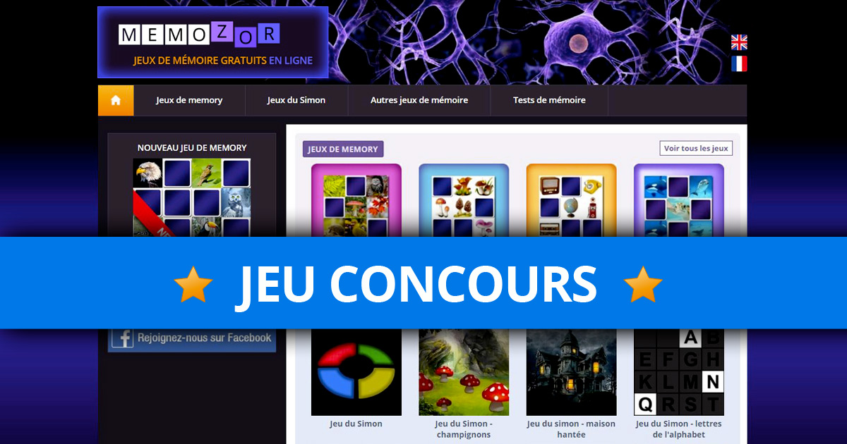 Jeux de mémoire en ligne et gratuits | Memozor