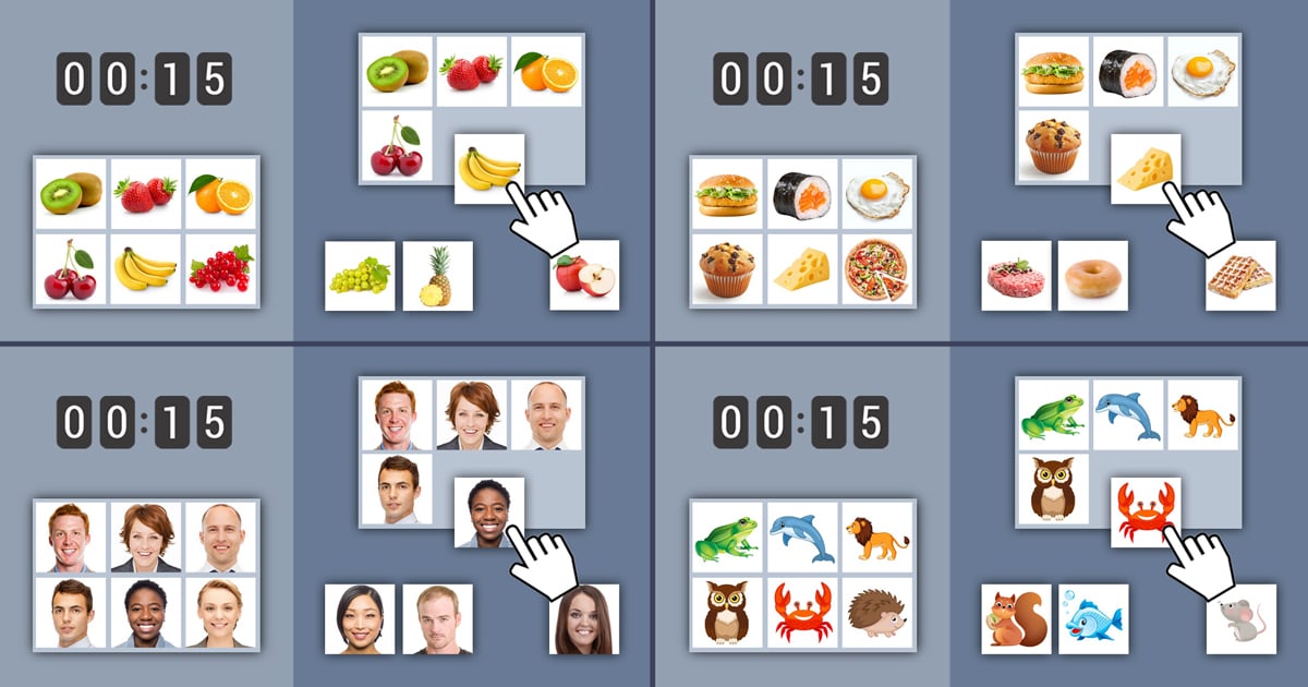 Memory games with grids of Pictures - Online & Free | Memozor